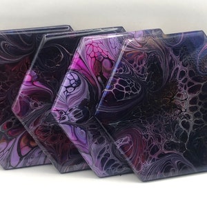 Unique "purple Nite" Handmade Coasters | Acrylic Painting Design ...