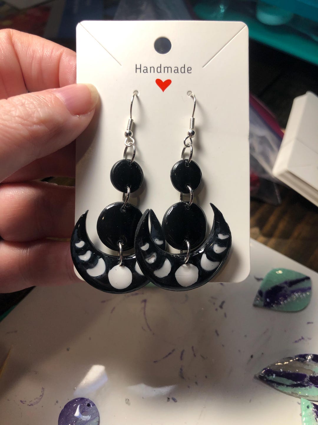 Moonphase Jewelry Collection | Lunar Inspired Handmade Polymer Clay ...