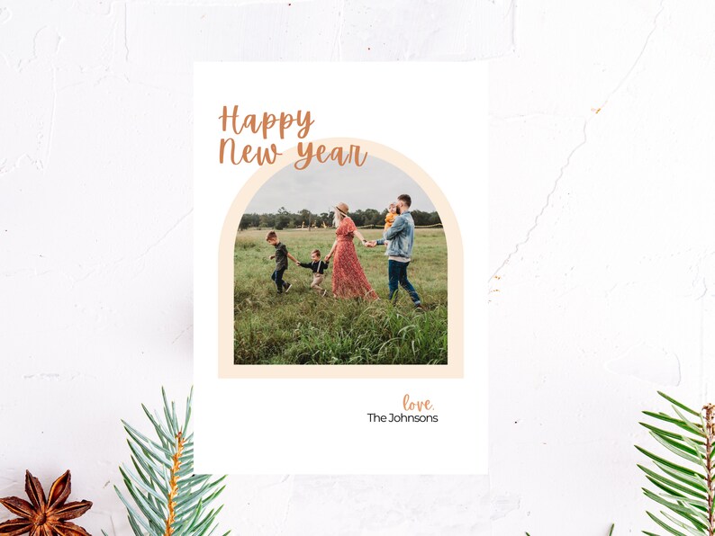 Editable New Year Photo Card Template Printable Holiday - Etsy