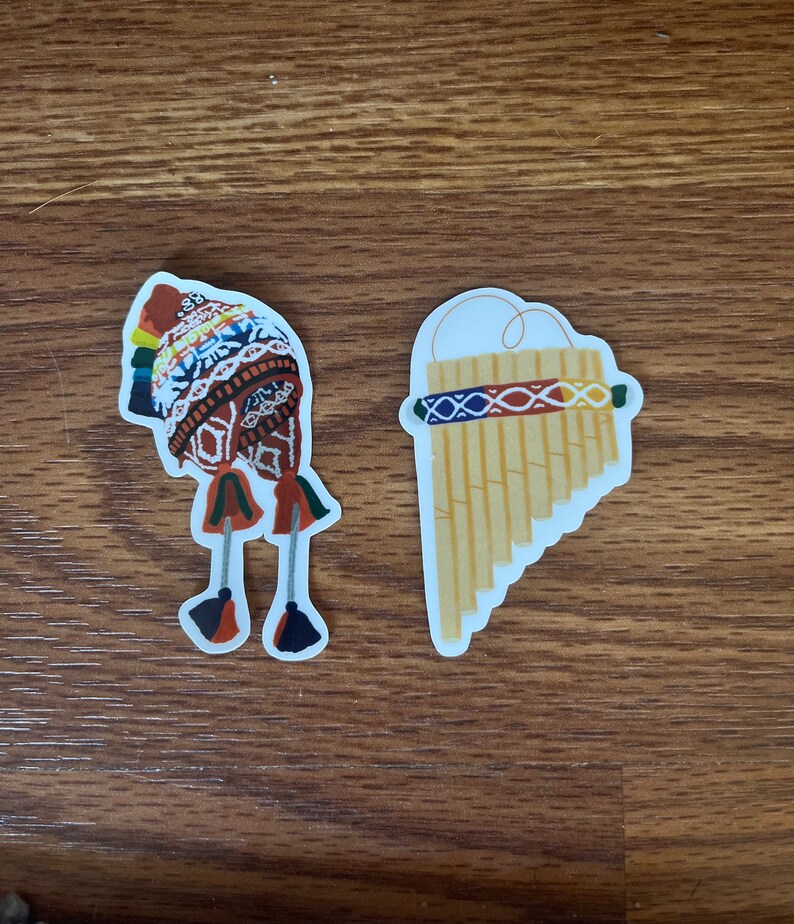 Peru Sticker Pack, Peru Culture Stickers, Chullo, Zampona, Pan Flute ...