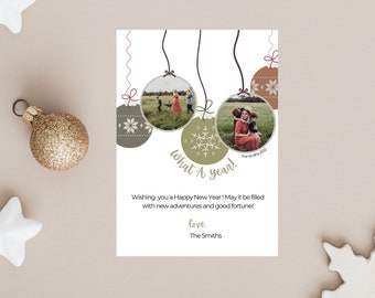 Editable New Year Photo Card Template Printable Holiday - Etsy
