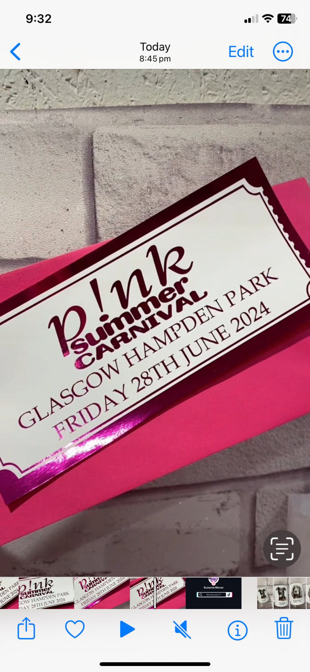 Pink Summer Carnival Gift Ticket Concert Ticket Foil - Etsy