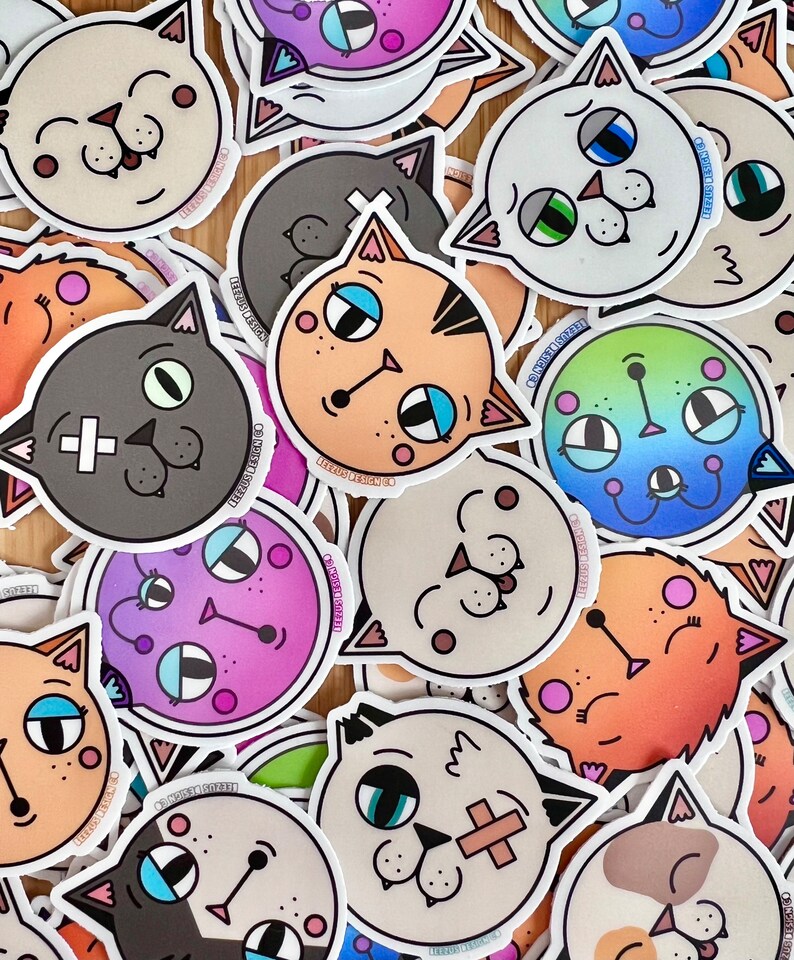 Ditzy Orange Tabby Cat Premium Waterproof Vinyl Die-cut Cat Sticker - Etsy