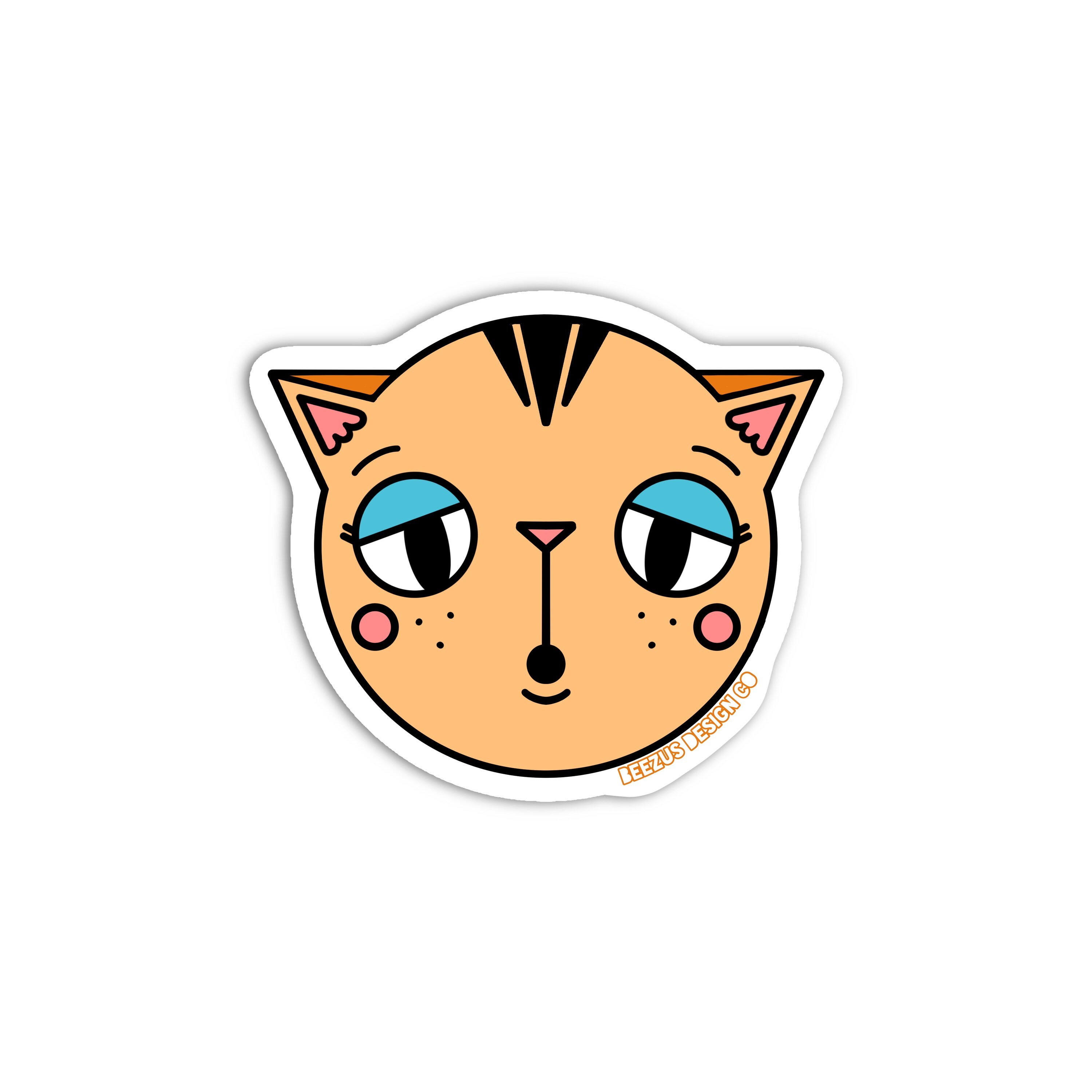 Ditzy Orange Tabby Cat Premium Waterproof Vinyl Die-cut Cat Sticker - Etsy