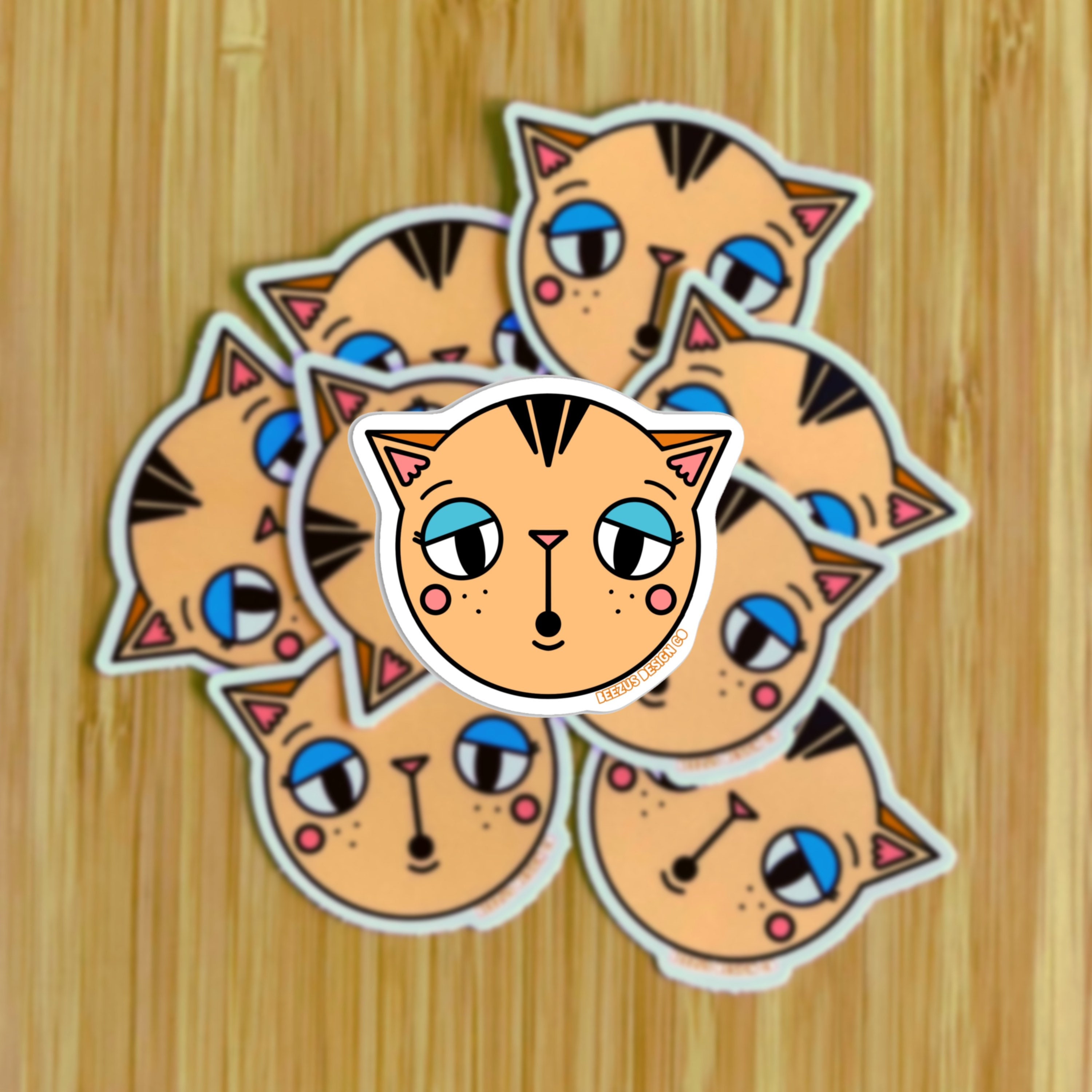 Ditzy Orange Tabby Cat Premium Waterproof Vinyl Die-cut Cat Sticker - Etsy