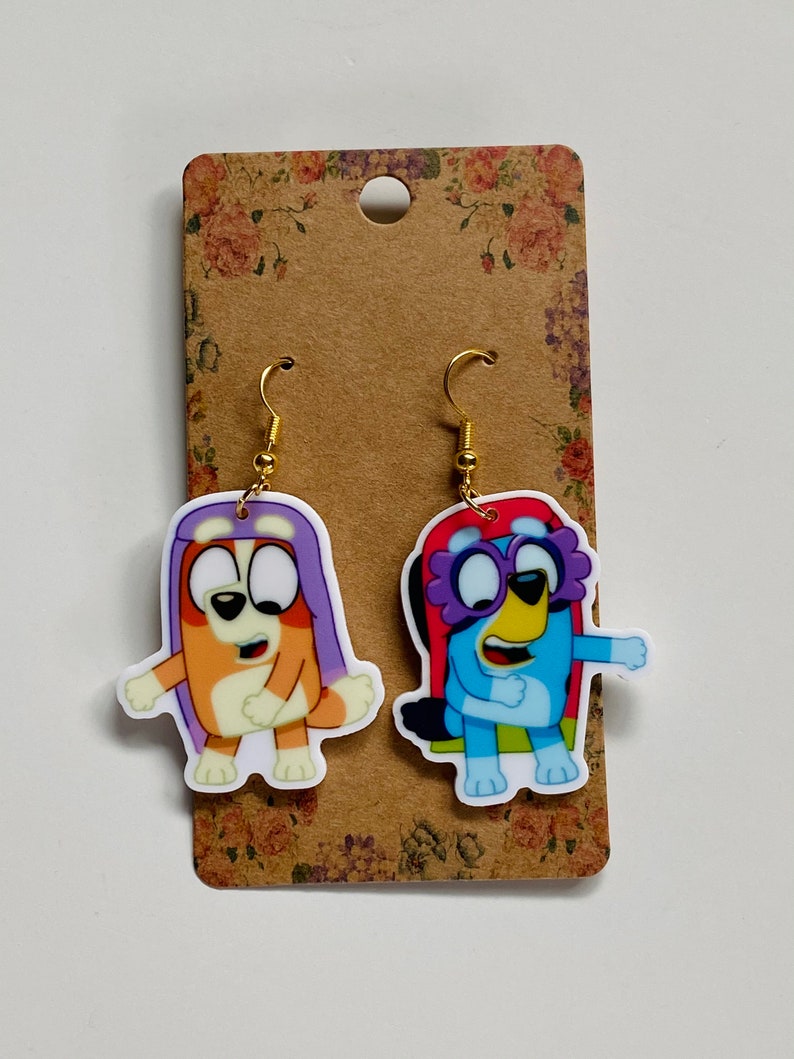 Bluey And Bingo Grannies Flossing Earrings Etsy
