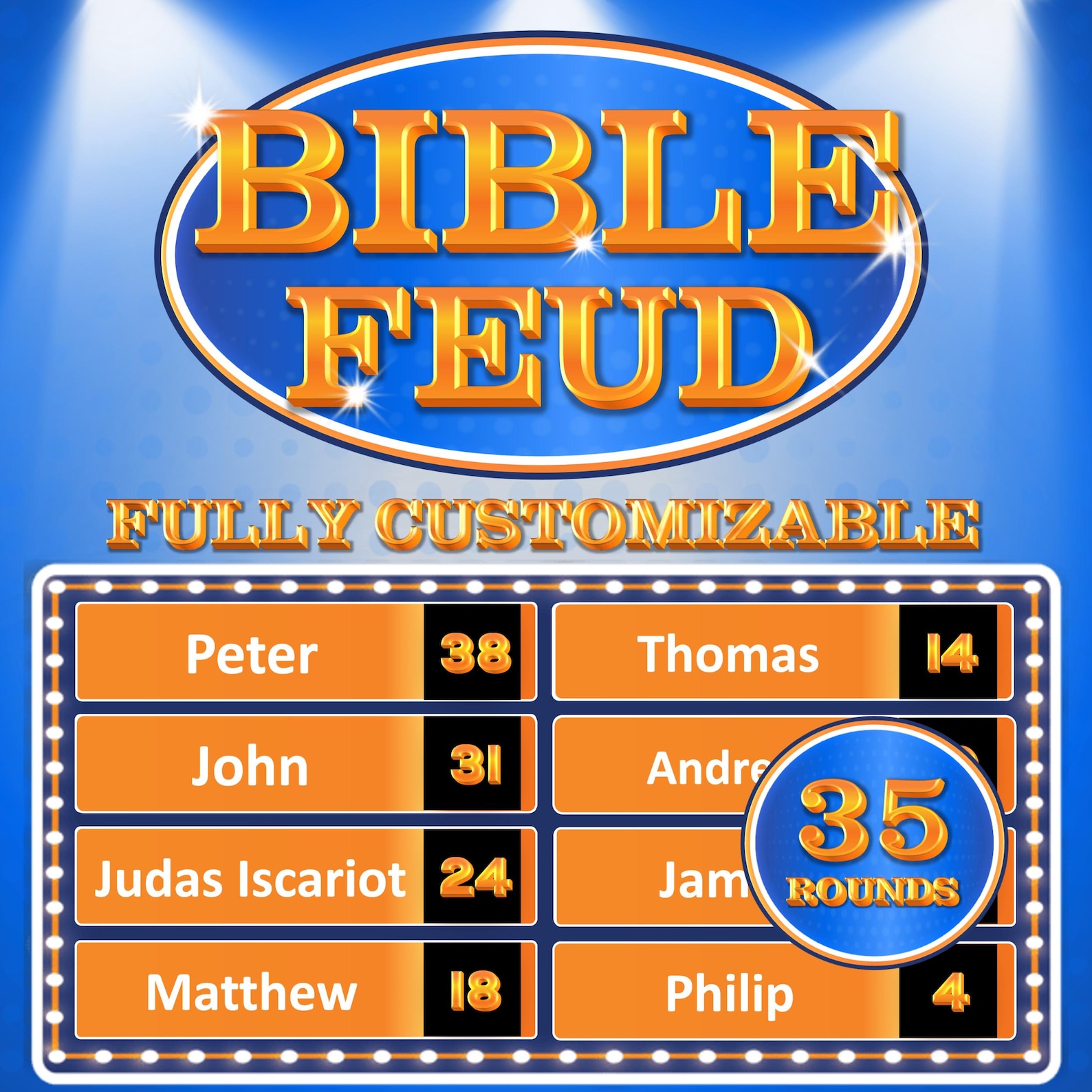 Bible Feud Template | Powerpoint Games | Bible Games | Party Games ...