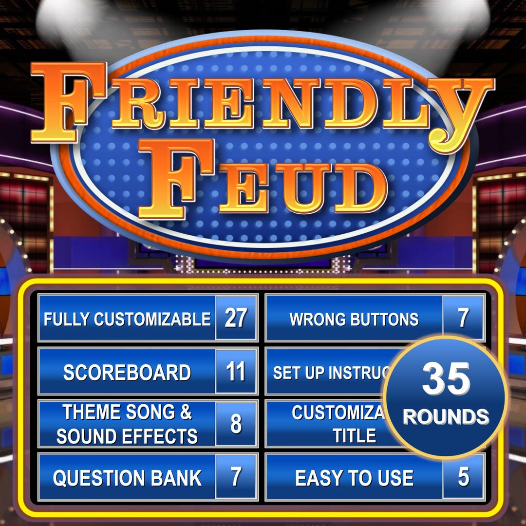 Friendly Feud Template | Powerpoint Games | Party Games | Family Game ...