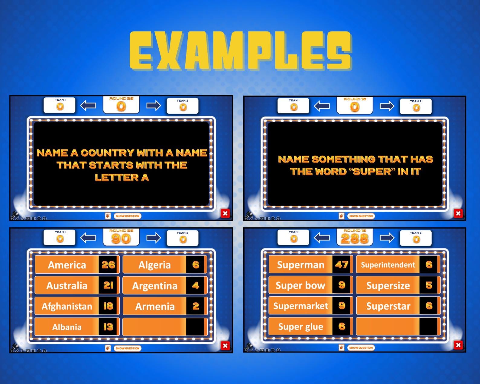 Customizable Friendly Feud Template | Powerpoint Games | Party Games ...