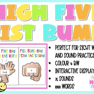 High Five Fist Bump the Sight Word / Letter / Sound / Phoneme ...