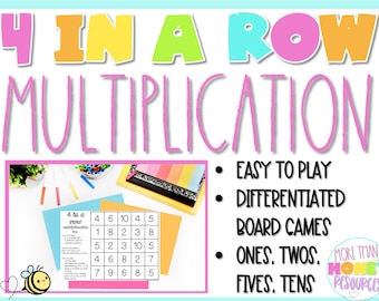 Multiplication Game four in a Row - Etsy