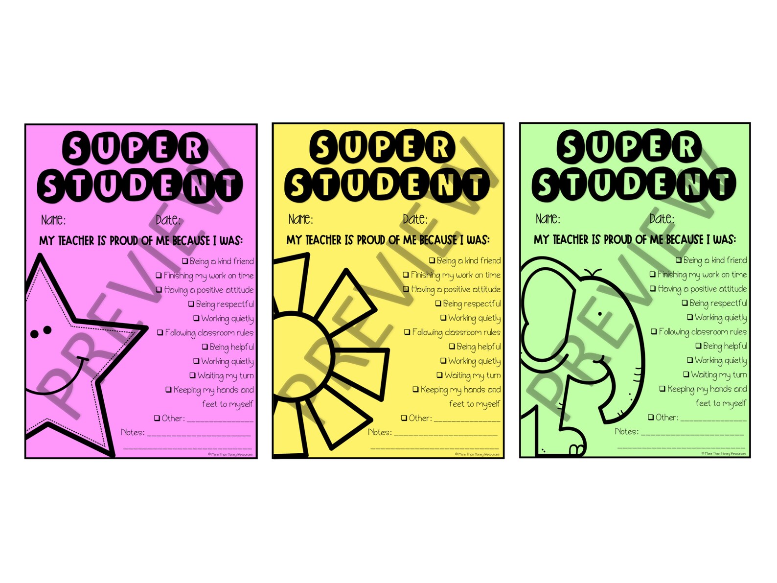 Super Student Note From the Teacher - EDITABLE - Teacher Report - Good ...