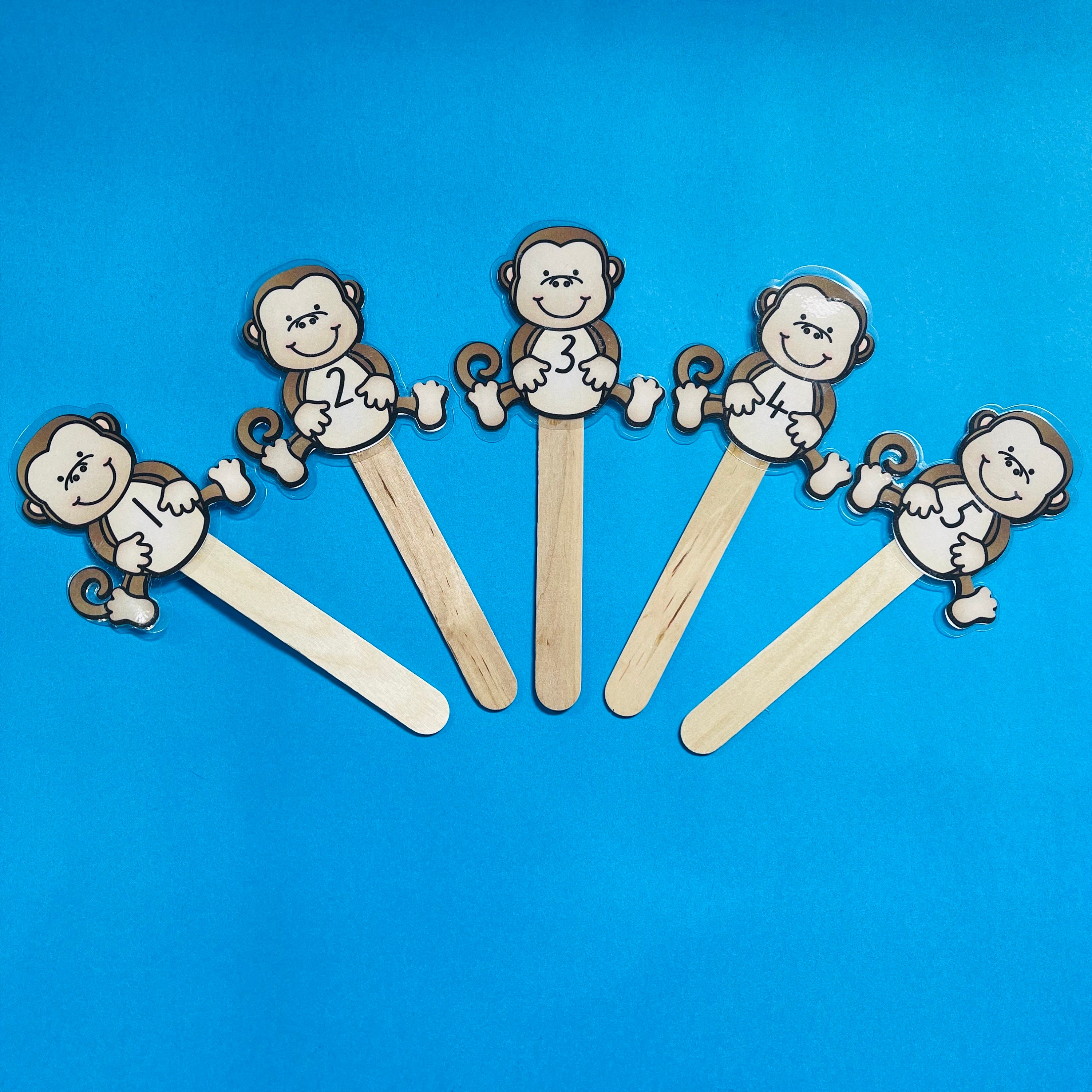 5 Little Monkeys Crazy Monkeys Puppets Preschool Props Sing A Long - Etsy