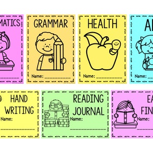 Editable Book Covers - Student Subject Classroom - Etsy