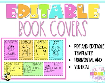Book Covers Editable - Etsy