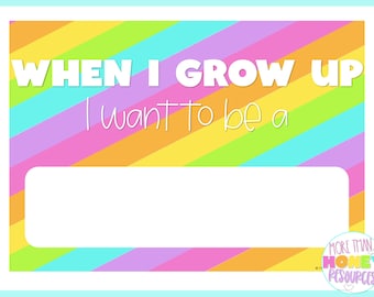 PRINTABLE When I Grow up I Want to Be Printable Sign, First Day of ...