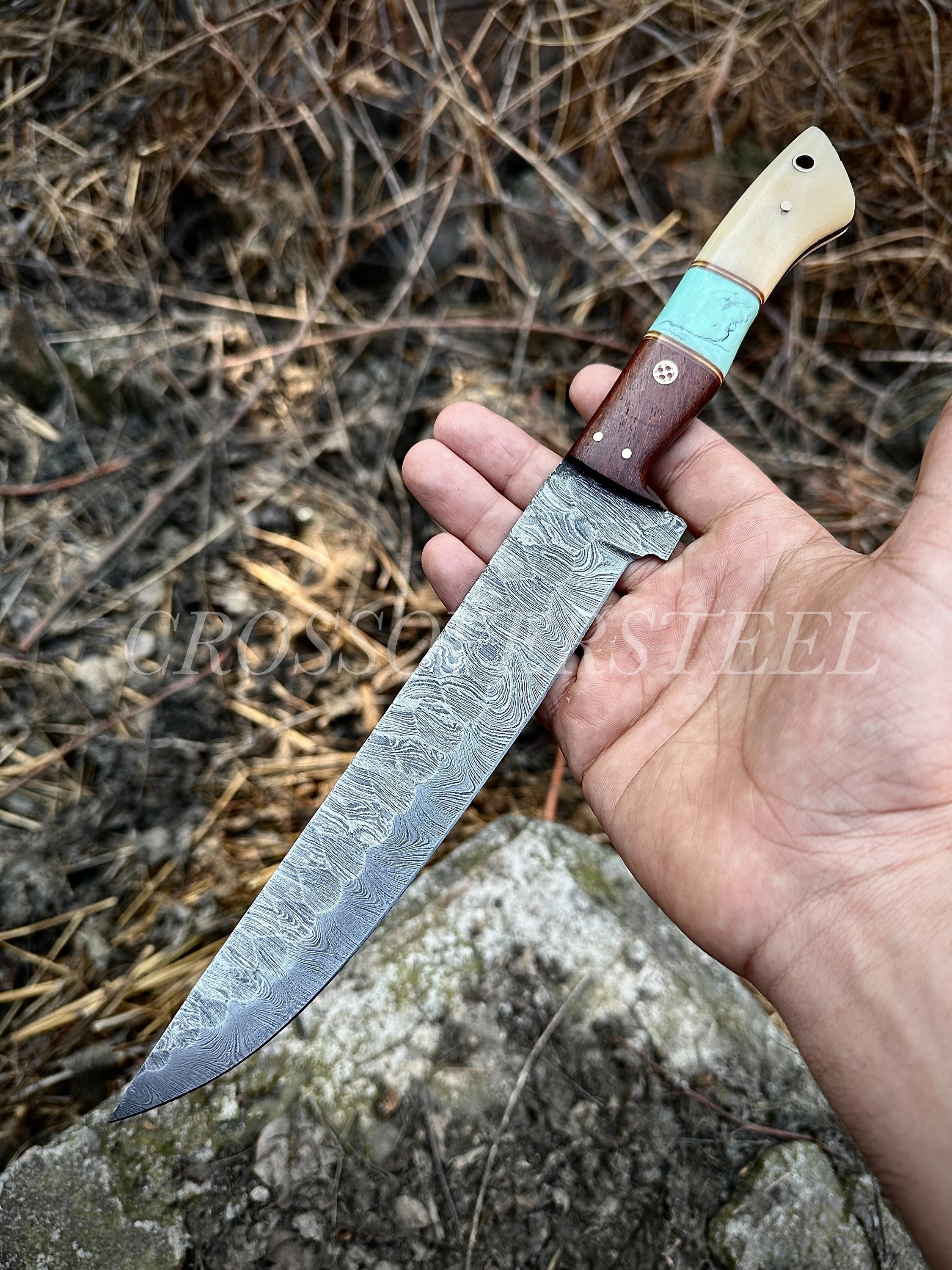 Damascus Steel Handmade Fillet Knife Fishing Knife Boning - Etsy