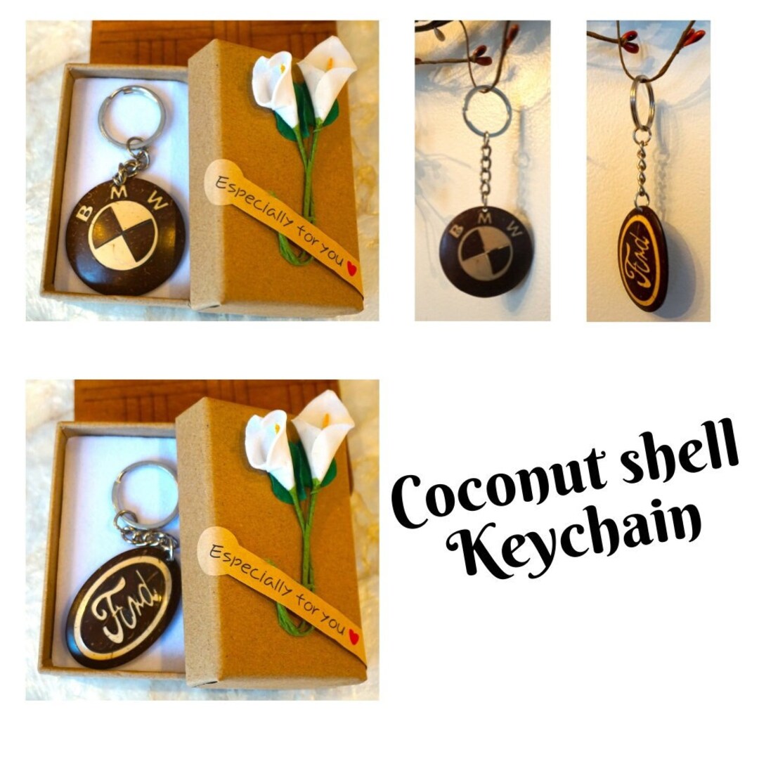 Keyrings Suitable for BMW, Ford, Wooden Car Keychains,handcrafted ...