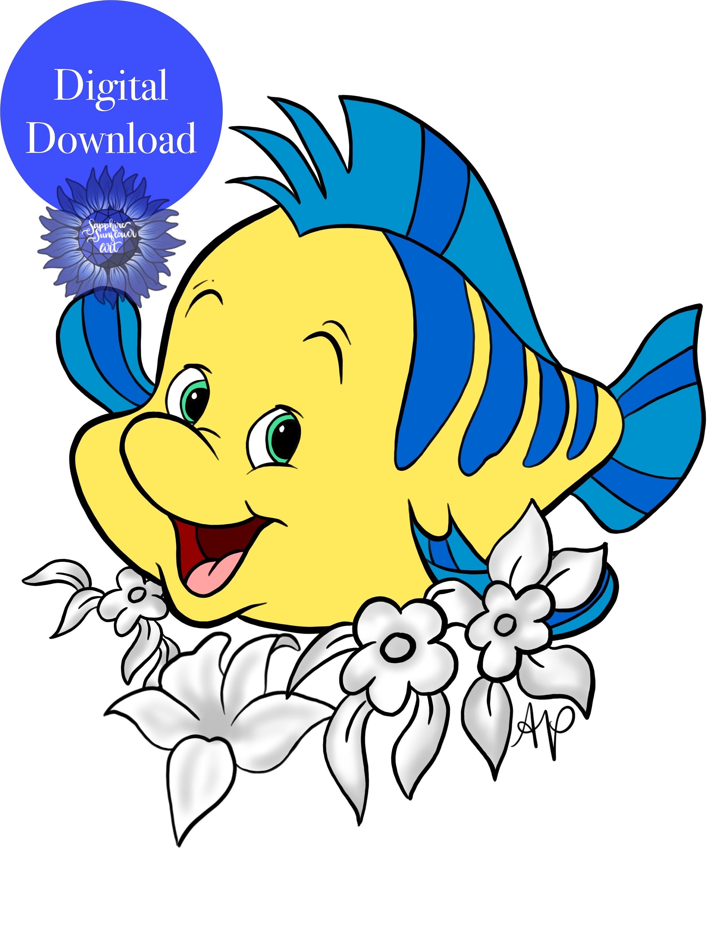 Digital Download Flounder Print - Etsy