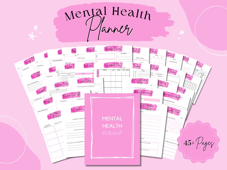 Mental Health Journal, Printable Mental Health Planner, Anxiety Mood ...