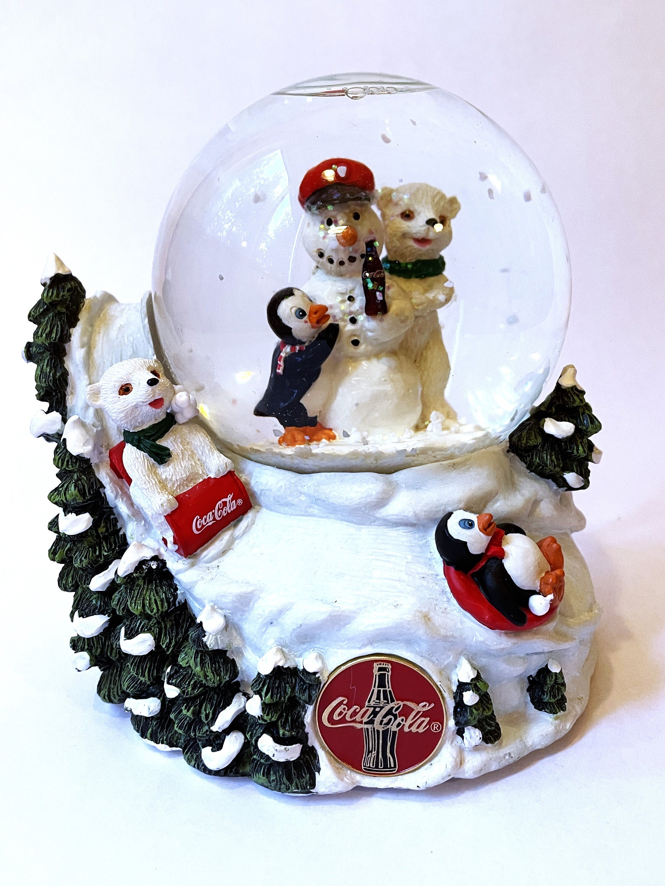 1997 Coca Cola Snow Globe Polar Bear Cubs Collection "sled Racing" - Etsy