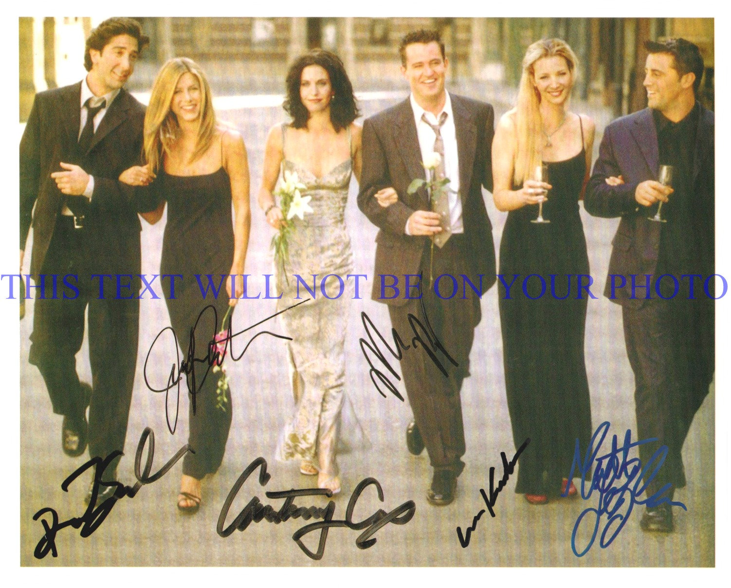 FRIENDS CAST Wedding Courteney Cox Jennifer Aniston Lisa Kudrow Matthew ...