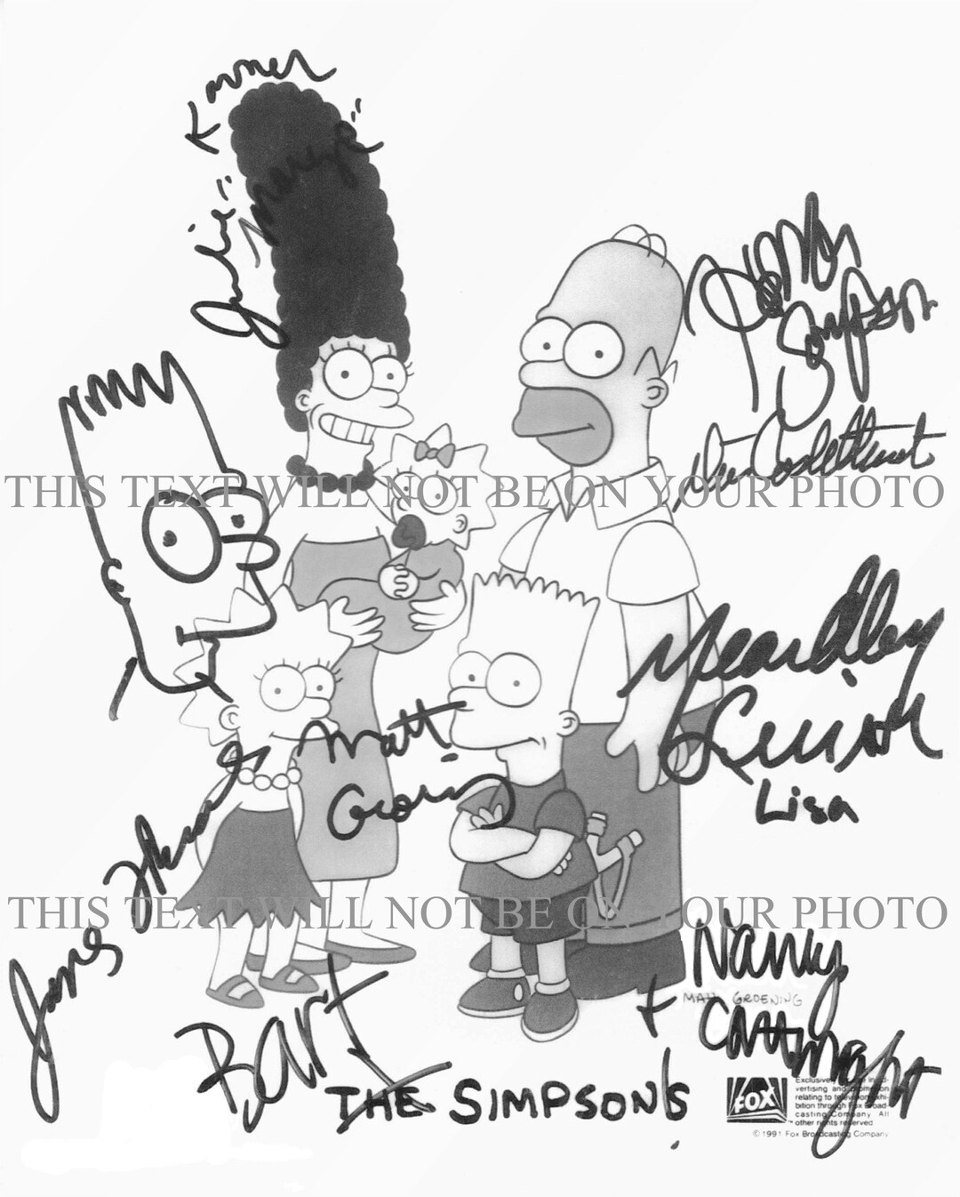 THE SIMPSONS TV Show Cartoon Cast Signed Autograph Autographed 8x10 ...