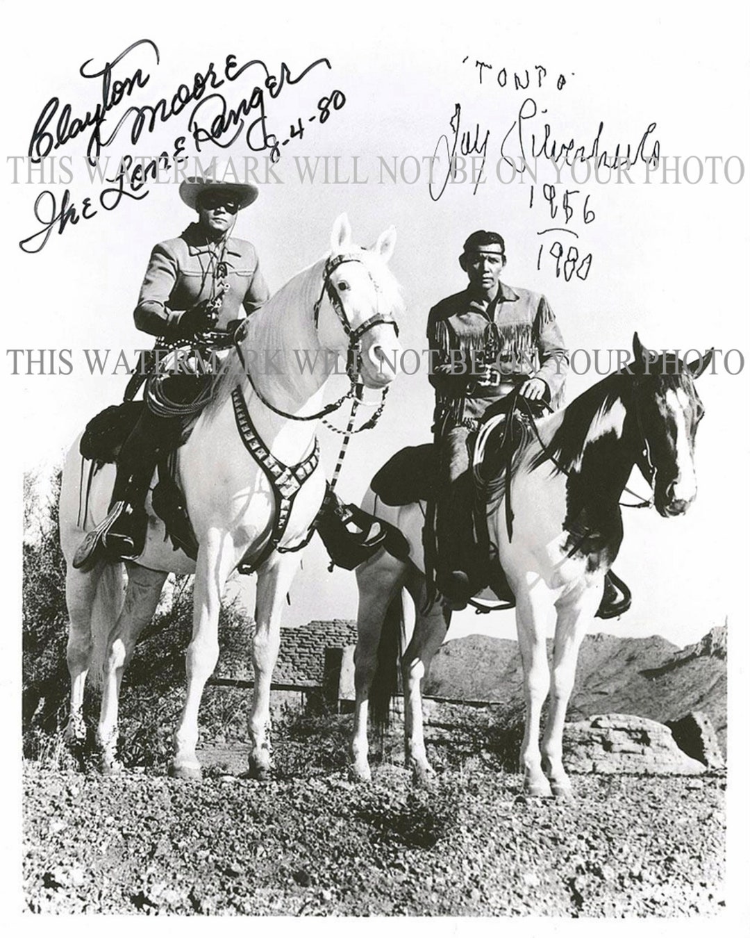 The LONE RANGER TV Show Cast Clayton Moore and Jay Silverheels Tonto ...