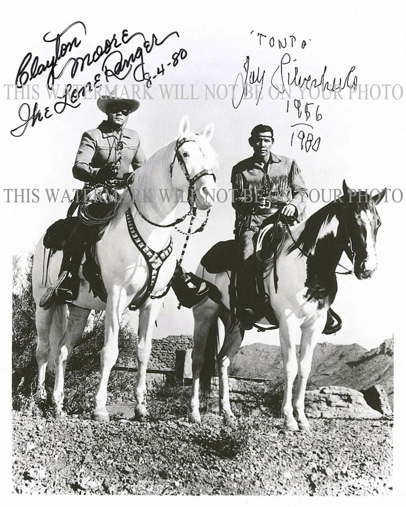 The LONE RANGER TV Show Cast Clayton Moore and Jay Silverheels Tonto ...