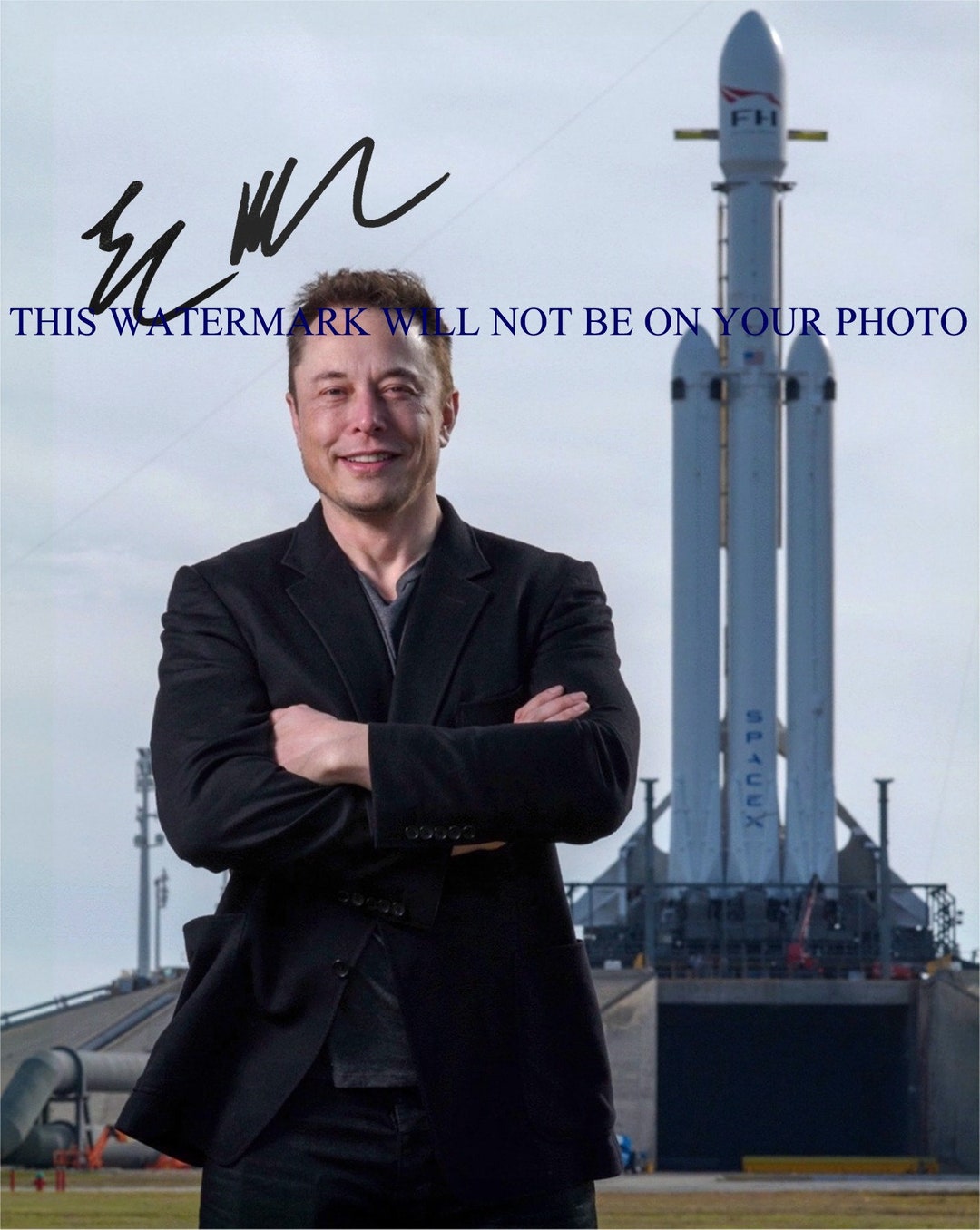 ELON MUSK Space Exploration Enthusiast Genius Falcon Heavy Signed ...