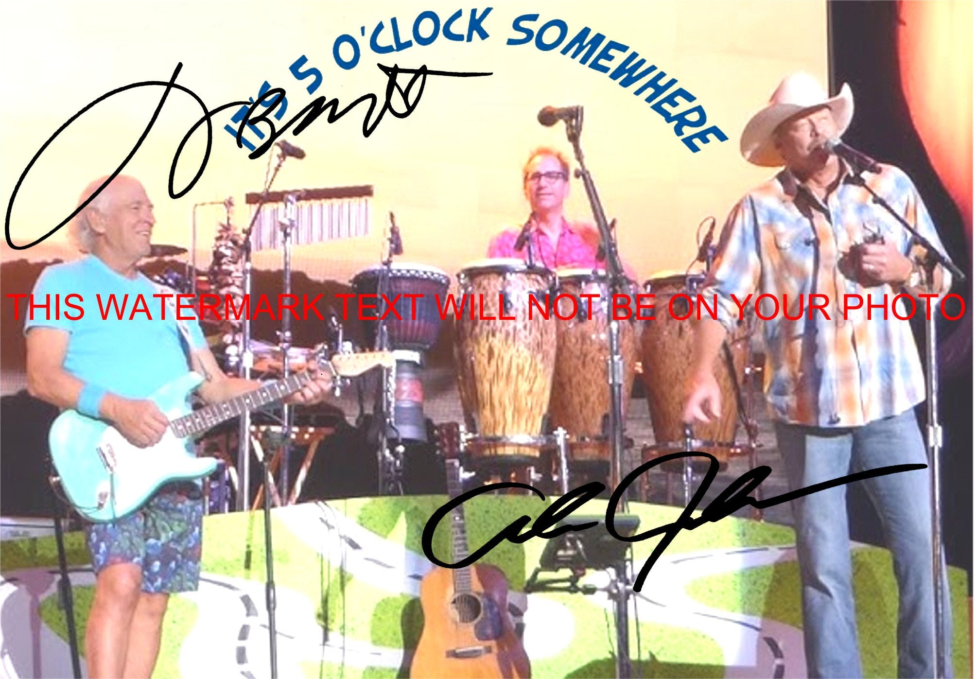 Jimmy Buffett and Alan Jackson Signed Autograph 6x9 Reprint Photo of ...