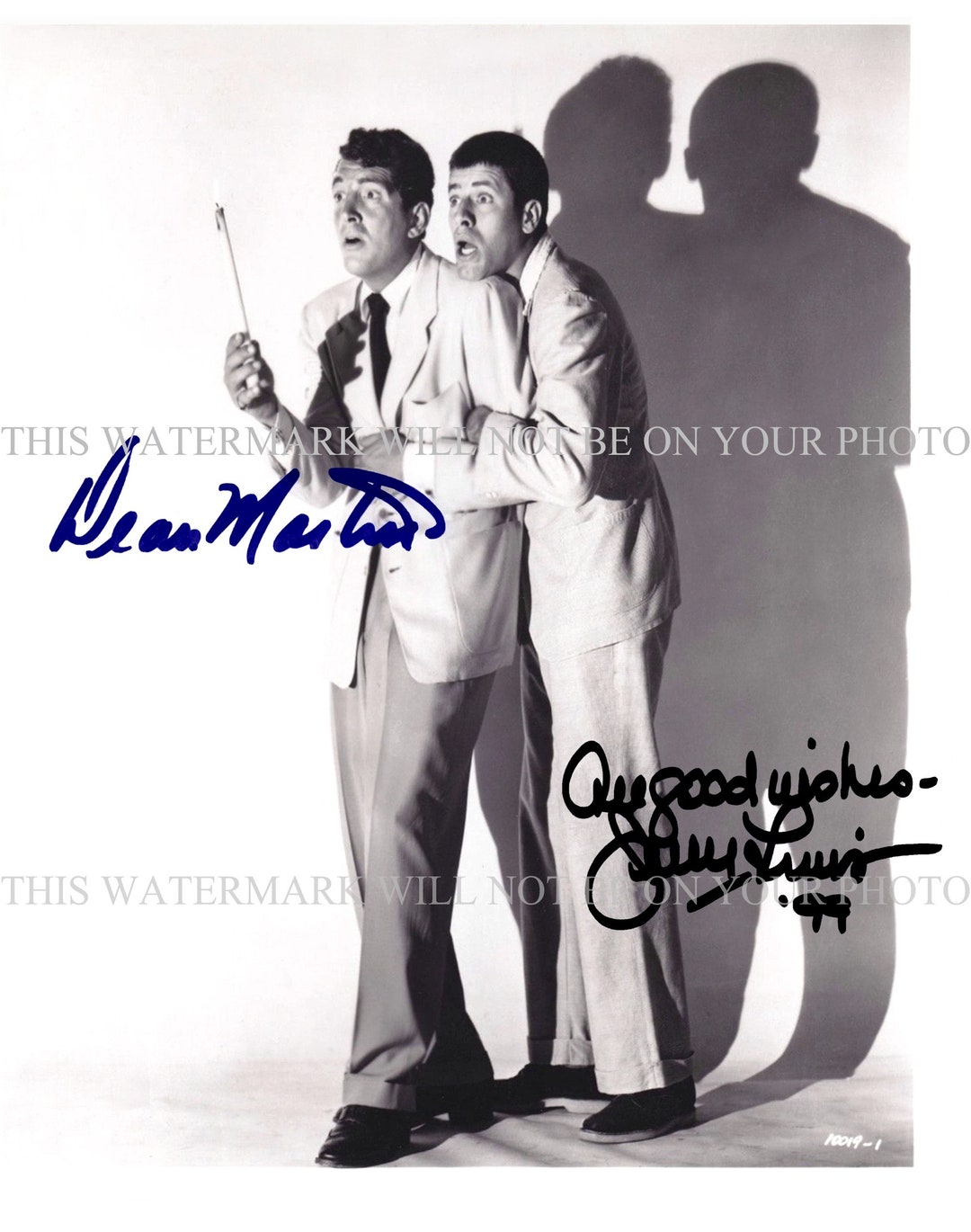 Dean Martin and Jerry Lewis Great Comedy Duo Signed Autograph ...