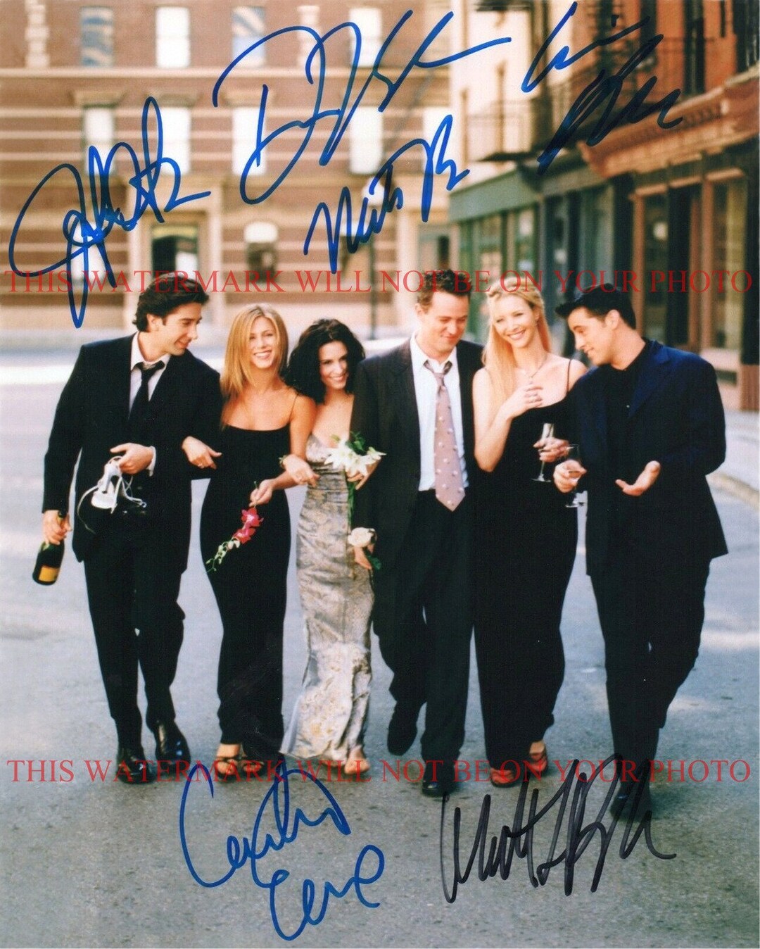 FRIENDS CAST the Wedding Courteney Cox Jennifer Aniston Lisa Kudrow ...