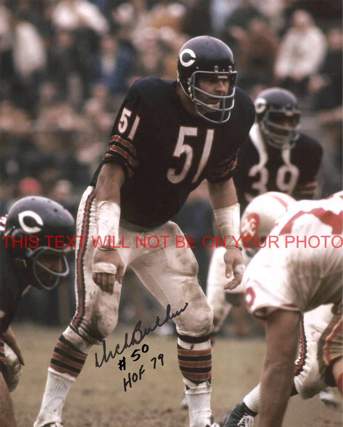 DICK BUTKUS Chicago Bears Legendary LB Signed Autograph - Etsy