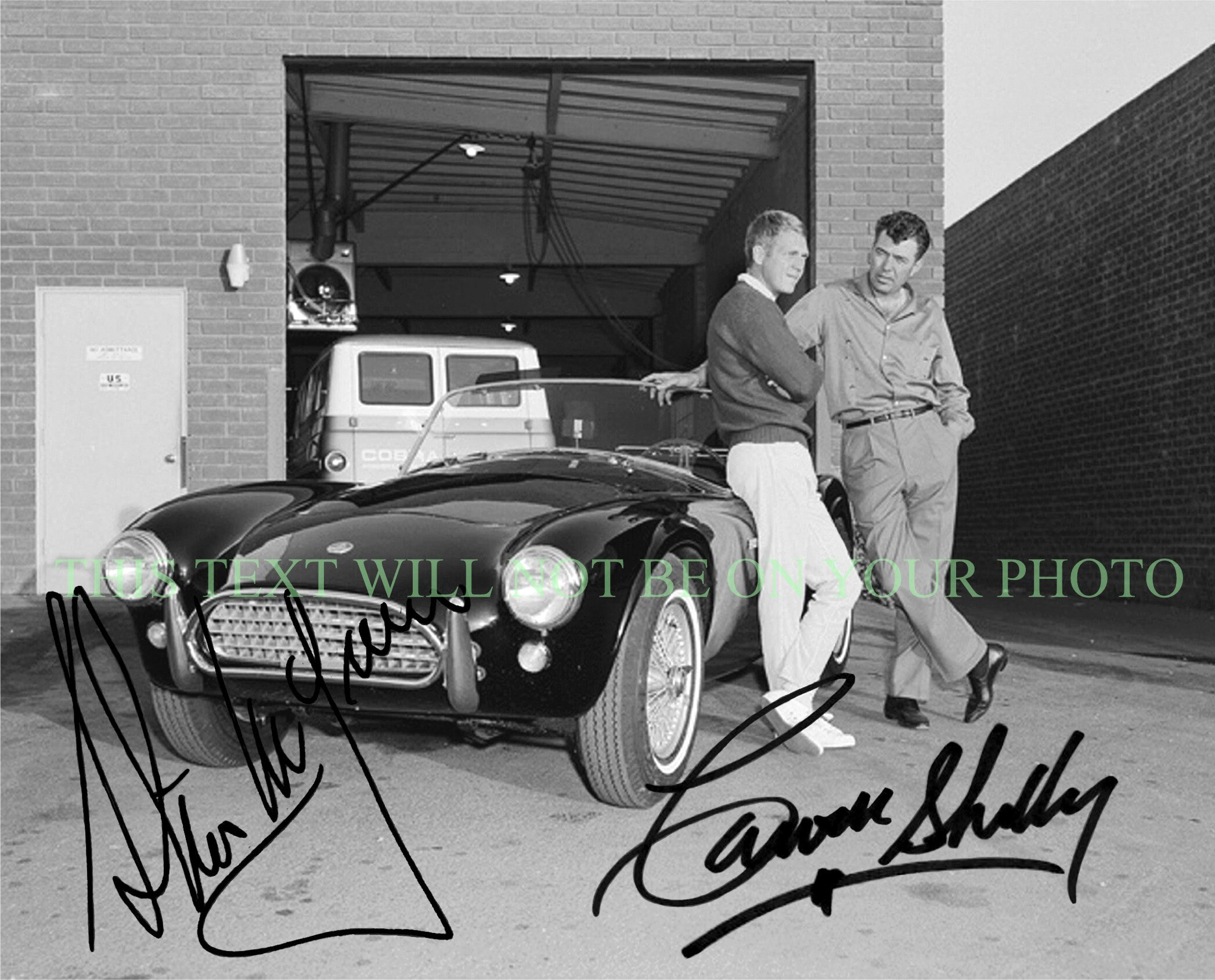 Carroll Shelby and Steve Mcqueen With Classic Cobra 289 Roadster Signed ...