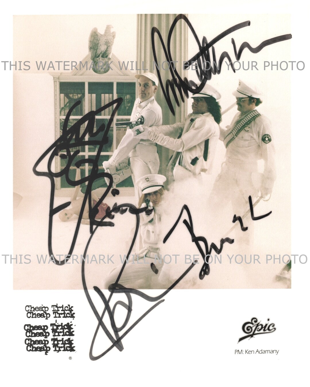 CHEAP TRICK Rock Band Robin Zander, Rick Nielsen and Tom Petersson Signed Autograph Autographed ...