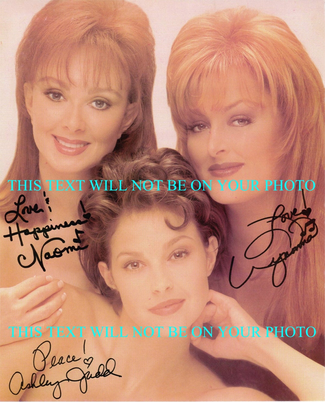 THE JUDDS Ashley Naomi and Wynonna Judd Signed Autograph Autographed ...