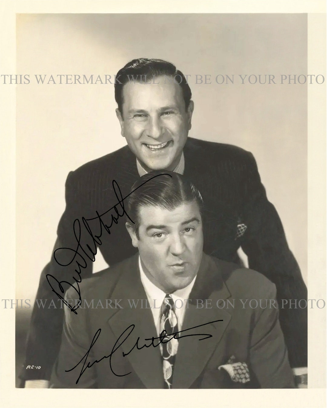 Bud Abbott and Lou Costello Great Classic Comedy Duo Signed Autograph ...