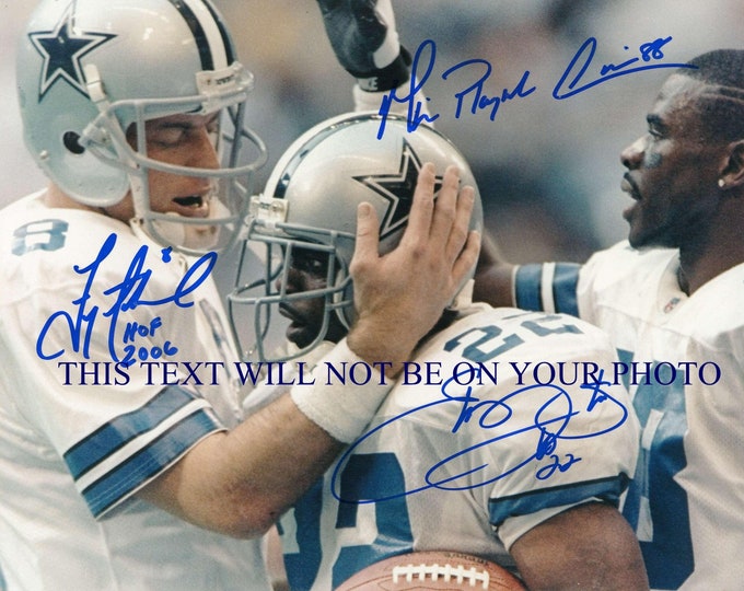 Dallas Cowboys Troy Aikman Emmitt Smith and Michael Irvin Signed ...