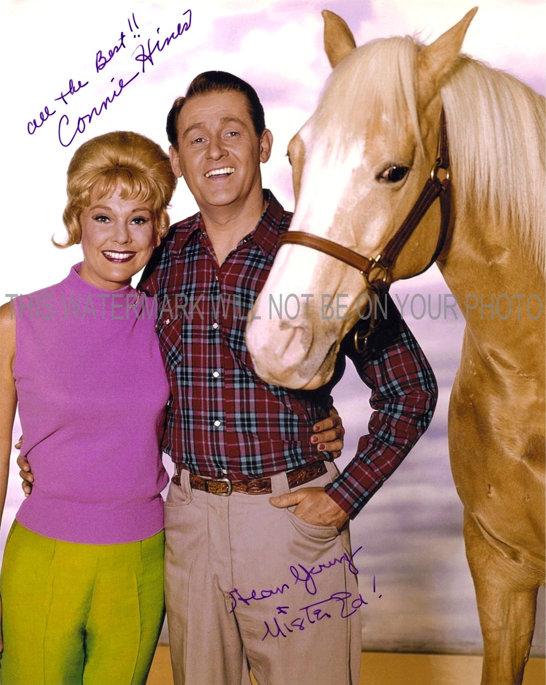 MR ED Cast Tv Show Connie Hines and Alan Young Signed Autograph ...