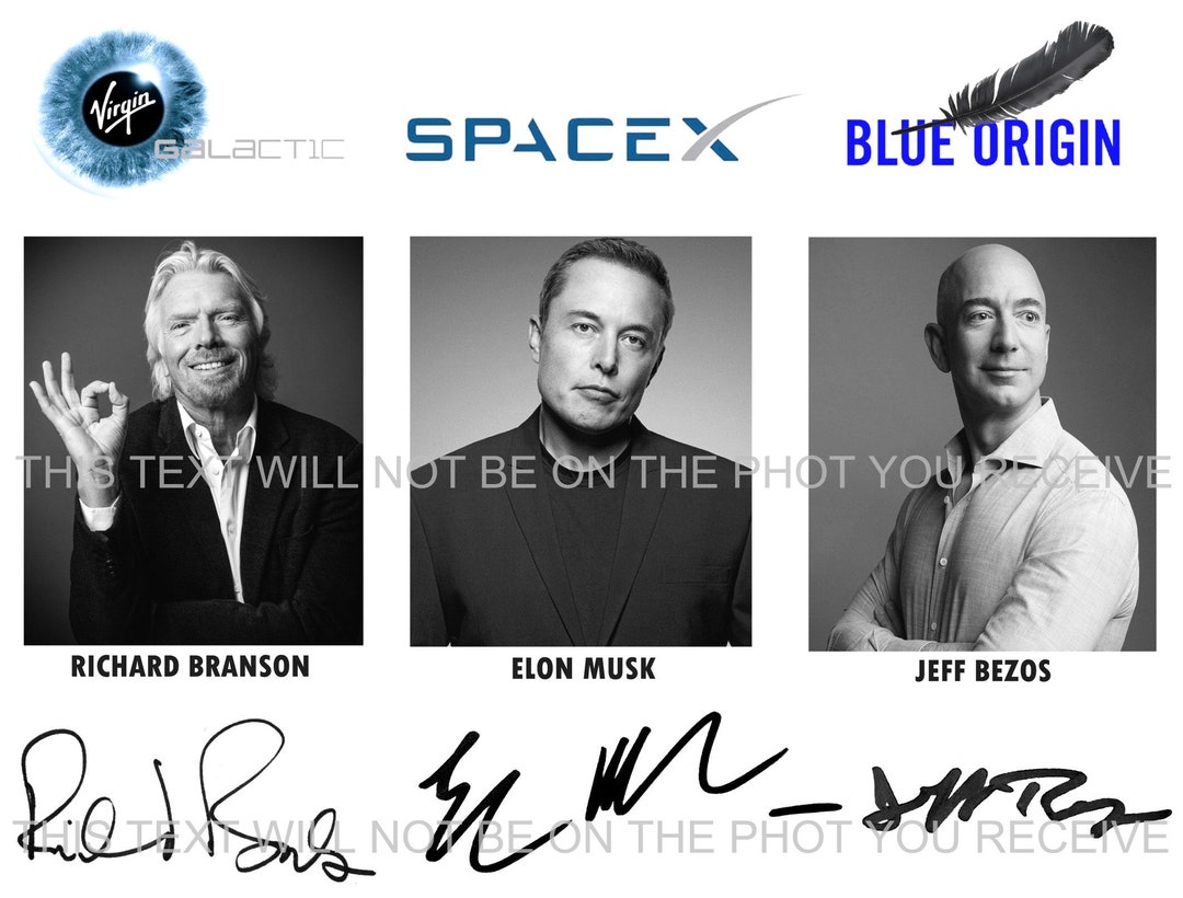 Elon Musk Jeff Bezos and Richard Branson Space Exploration Enthusiasts ...