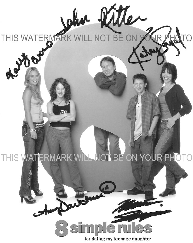 8 SIMPLE RULES Cast Kaley Cuoco John Ritter Katey Sagal + Signed ...