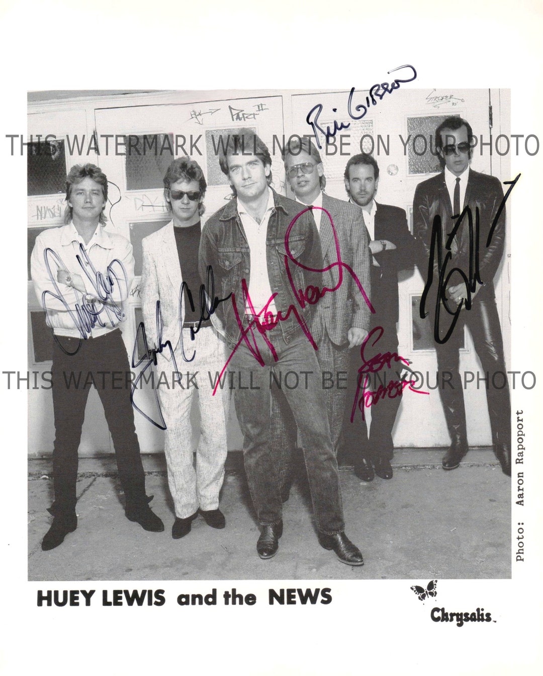 HUEY LEWIS and the News Chris Hayes Sean Hopper Bill Gibson Johnny ...