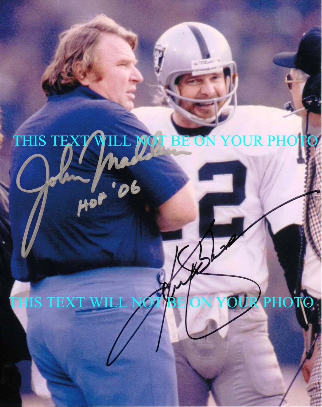 John Madden and Kenny Stabler Oakland Raiders Signed Autograph ...