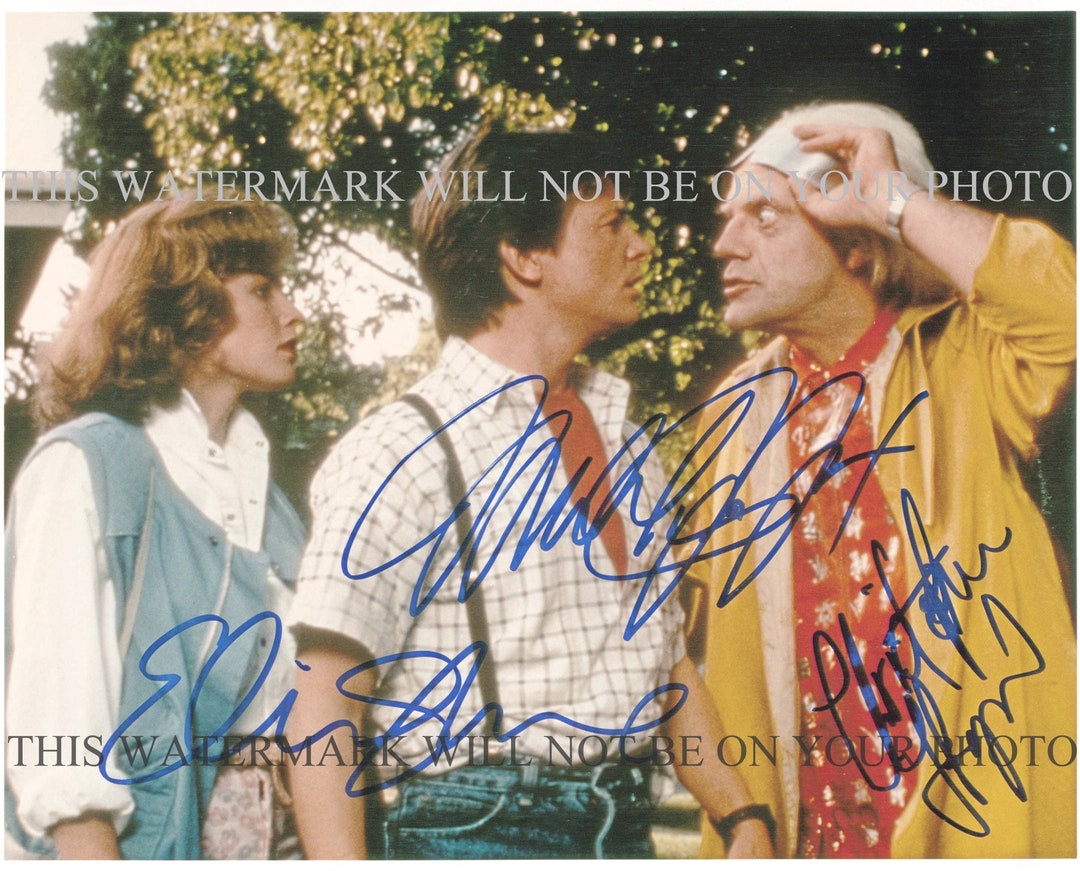 Back to the Future Cast Michael J Fox Christopher Lloyd and Elisabeth Shue Signed Autographed ...