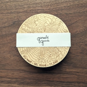 Oregon Volcano Wooden Coasters - Pacific Northwest Mountains ...