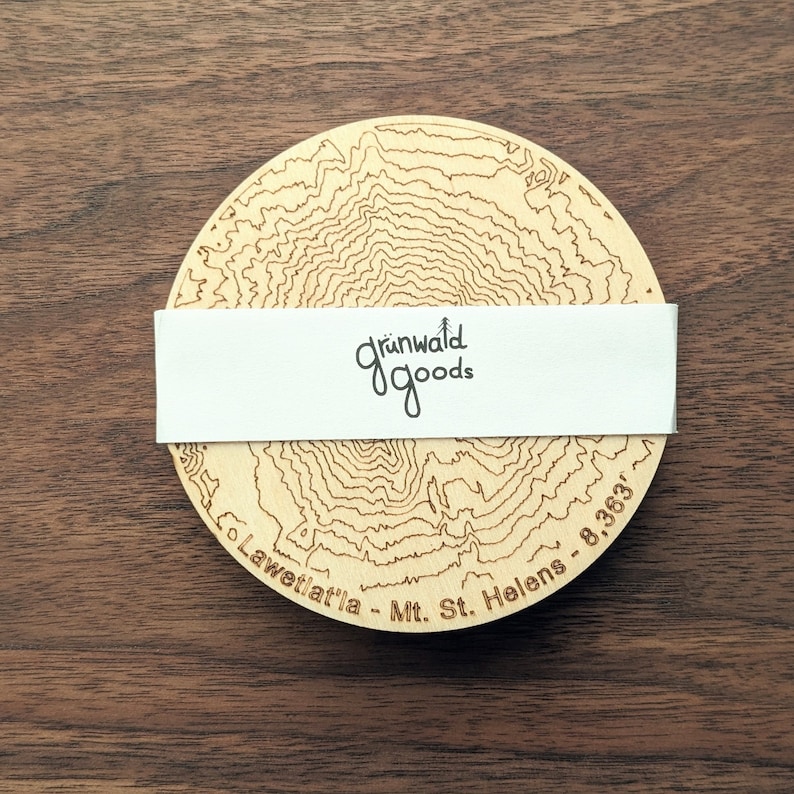 Washington Volcano Wooden Coasters Pacific Northwest Mountains ...