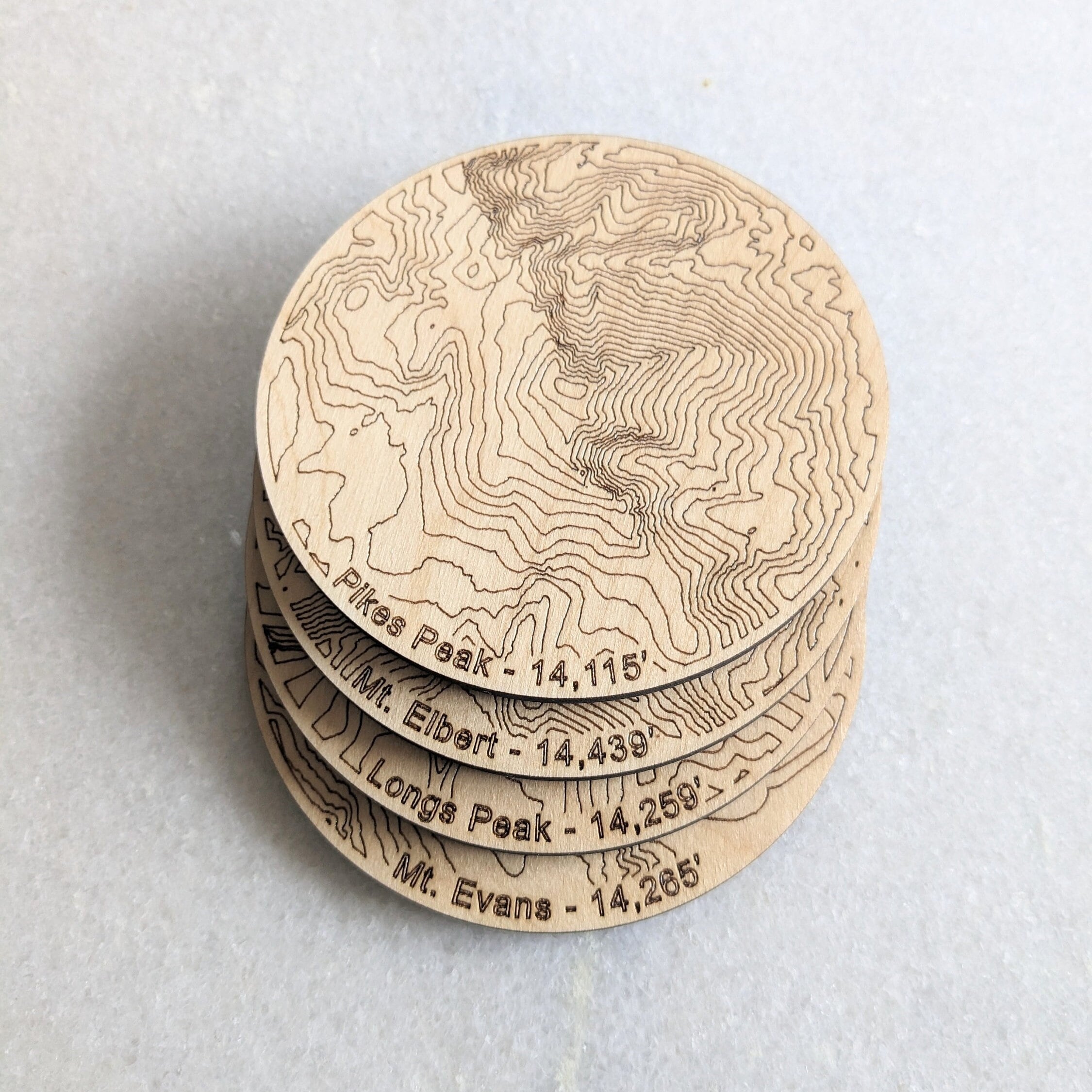 Colorado Mountains Wooden Coasters Pikes Peak Colorado Mountain Peaks ...