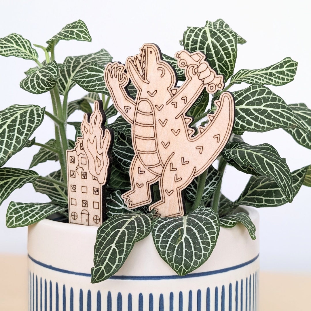 Godzilla Plant Decoration - Indoor Houseplant Decor - Houseplant Decor ...