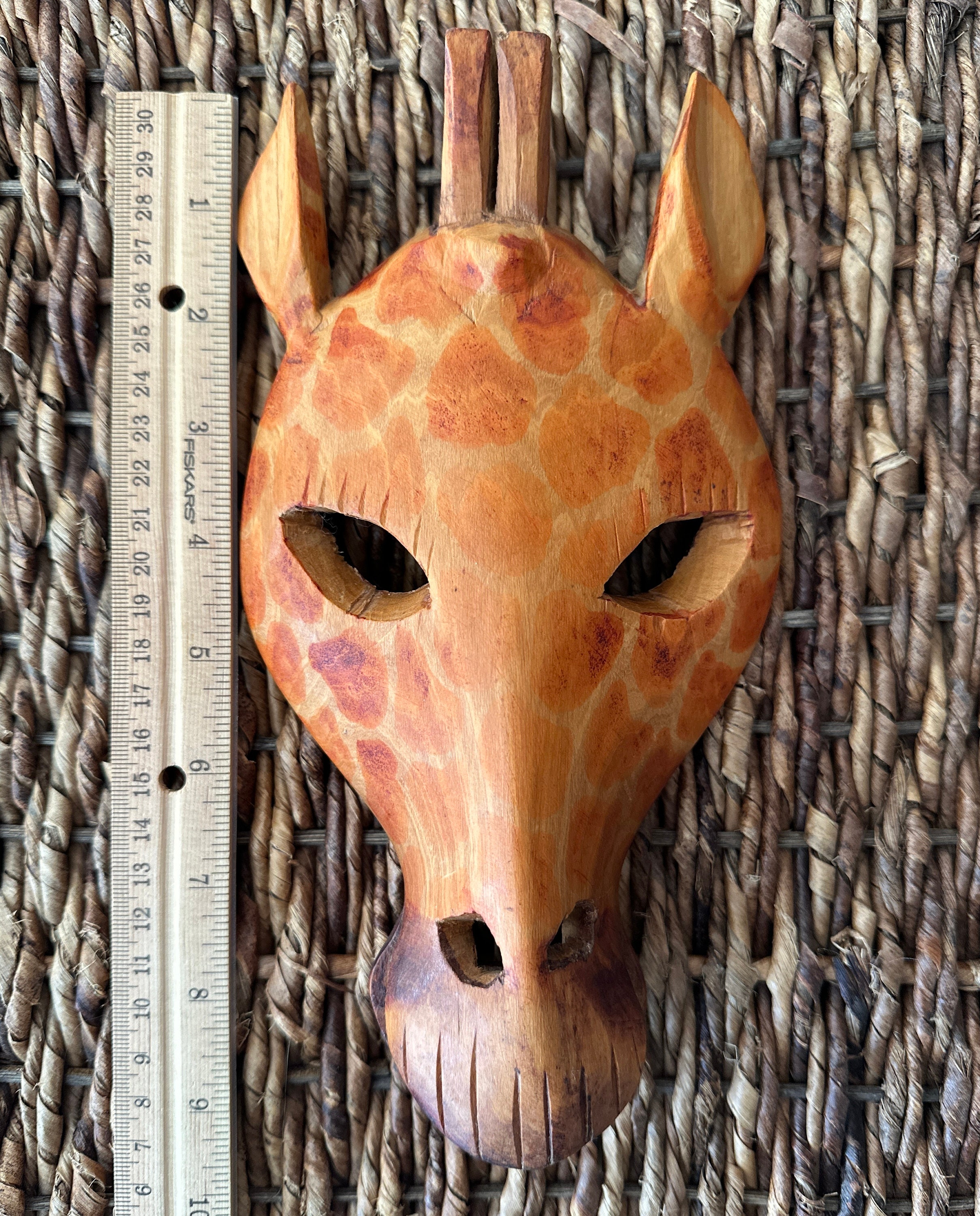 Vintage Pair of Hand-carved Wooden Animal Masks Made in Kenya Zebra and ...